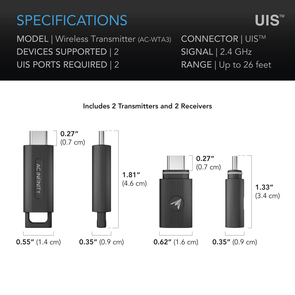UIS 1-to-1 Wireless Transmitter & Receiver, for UIS Devices and Contro ...