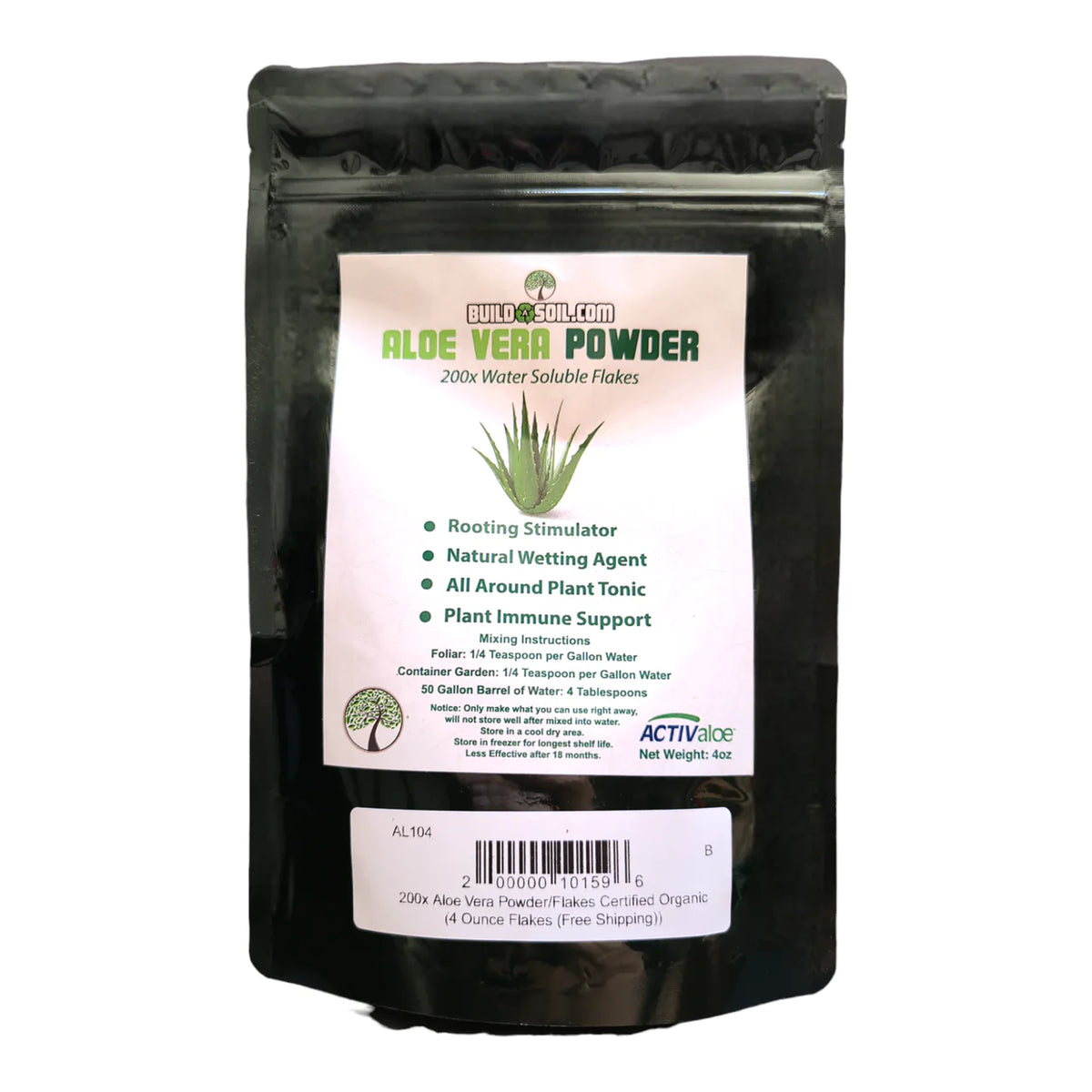 BAS 200x Aloe Vera PowderFlakes Certified Organic - 1 Ounce – capcityhydro